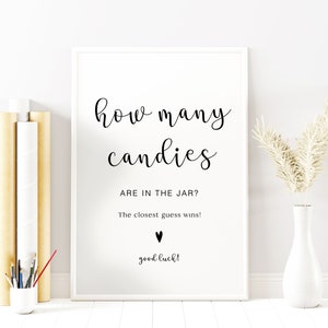Baby Shower Game Sign, Candy Guessing Game, How Many Candies Baby ...