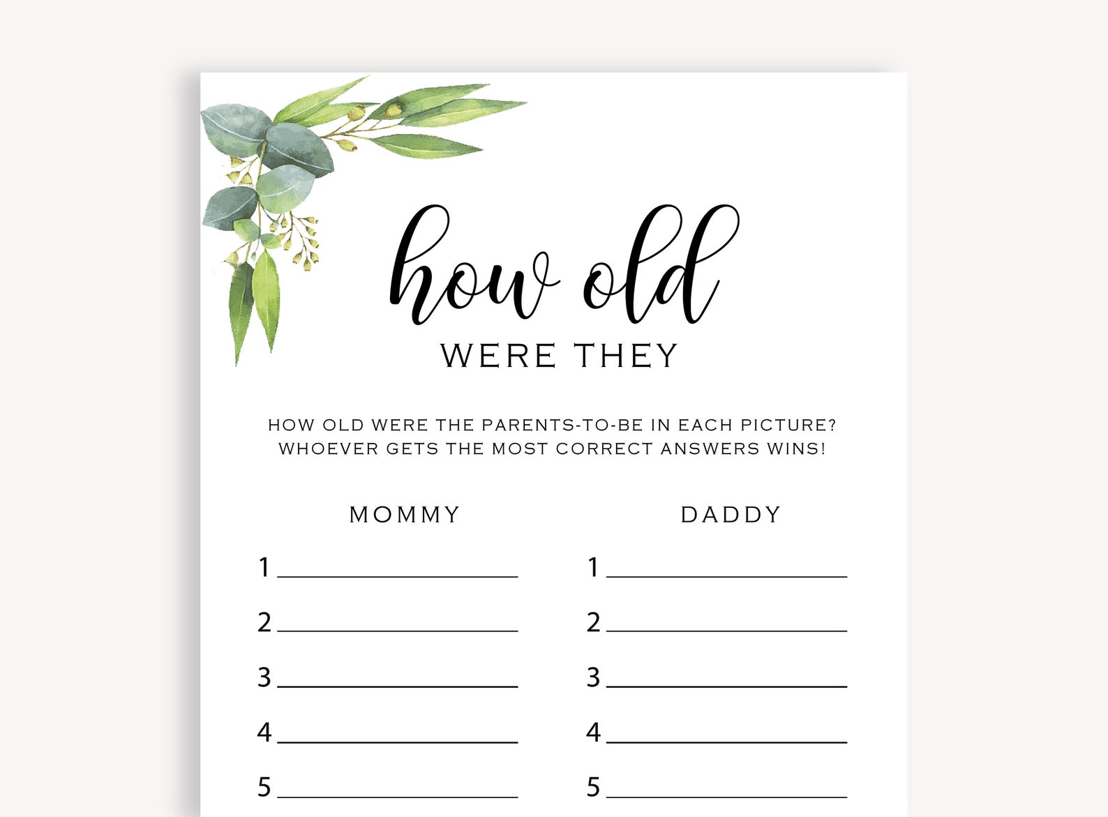 Baby Shower Age Guessing, How Old Were the Parents to Be Baby Shower ...
