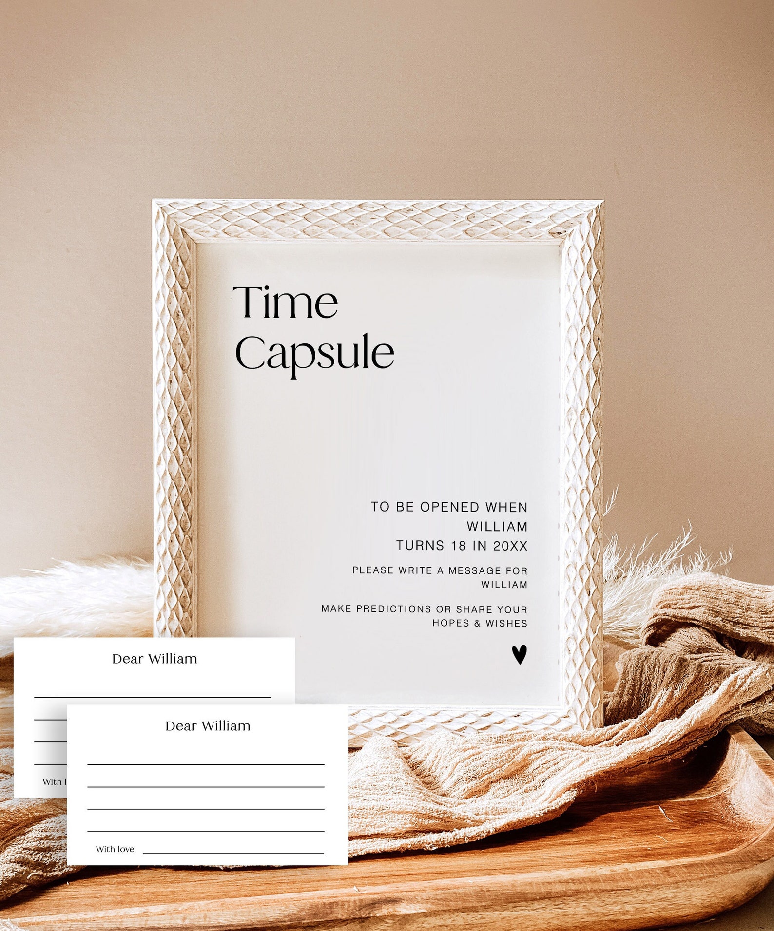 Editable Time Capsule Cards Modern Minimalist Baby Shower - Etsy