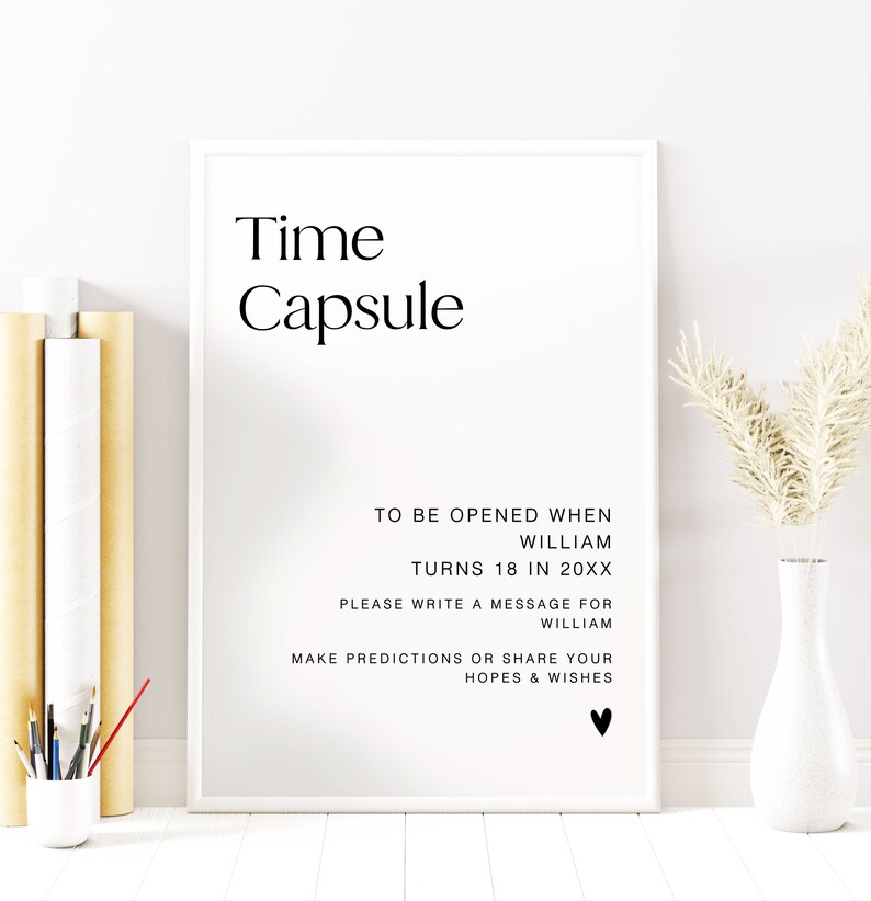 Editable Time Capsule Cards Modern Minimalist Baby Shower - Etsy