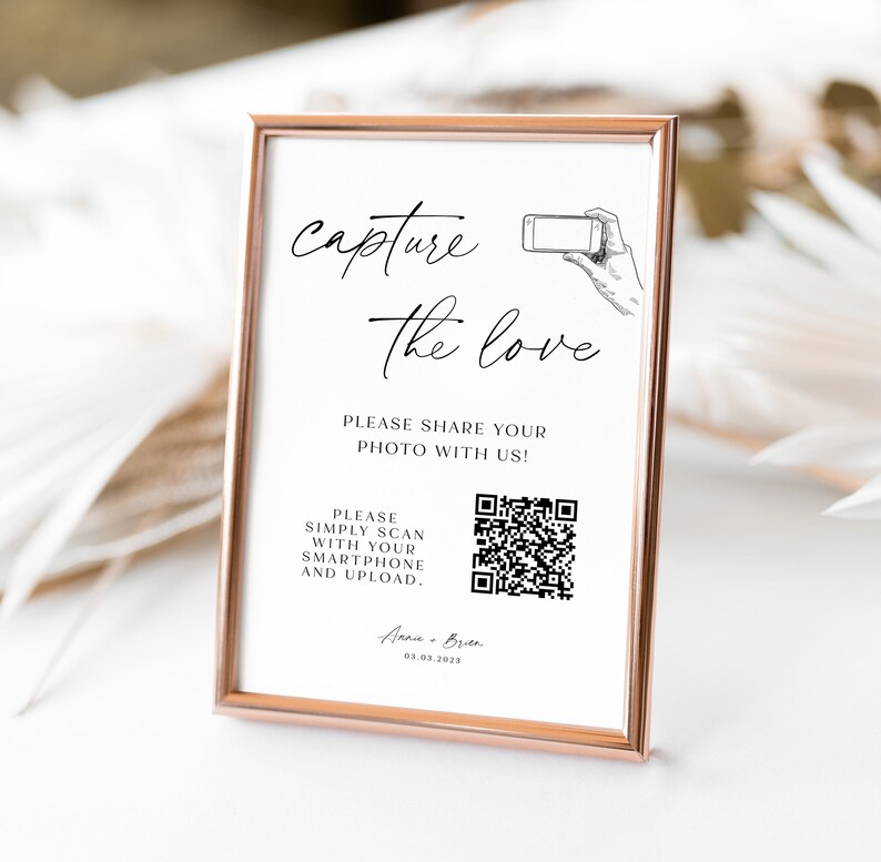 Minimalist Capture the Love Wedding Photo Sign, Template Photo Sign ...