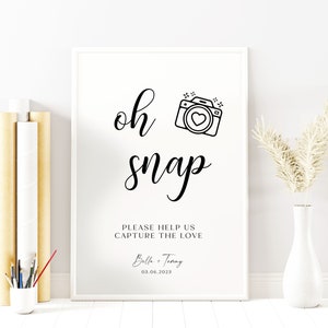 Oh Snap Wedding Hastag Sign, Oh Snap Wedding Sign, Wedding Snapchat ...