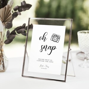 Oh Snap Wedding Hastag Sign, Oh Snap Wedding Sign, Wedding Snapchat ...
