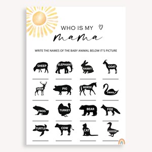 Who is My Mommy Baby Animal Game, Baby Animal Match Game, Who is My ...