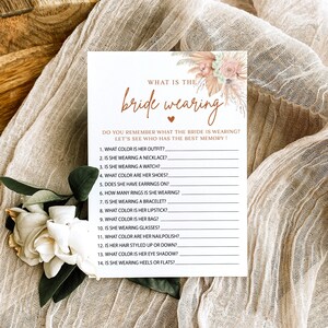 Minimalist Memory Game, Greenery Bachelorette Hens Party Games, Fun ...