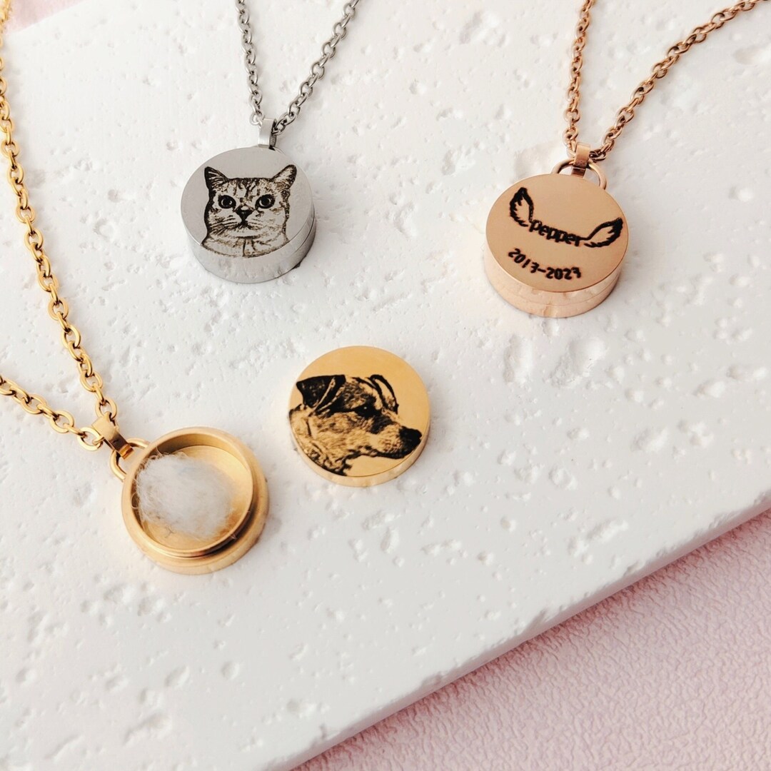 Custom Pet Fur Necklace, Pet Memorial Locket, Loss of Pet, Personalized ...