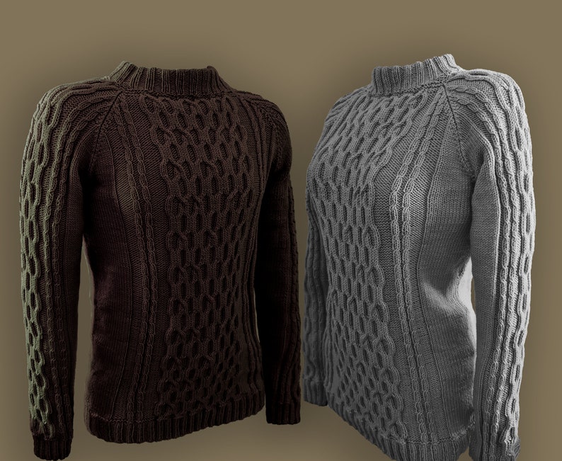 Interlaced - Knit Cable Sweater Pattern for Him and for Her, Unisex ...
