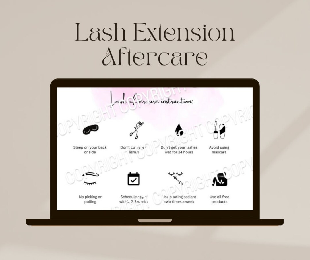 Digital Download Lash Aftercare Guide Lash Aftercare Template Lash Tech ...