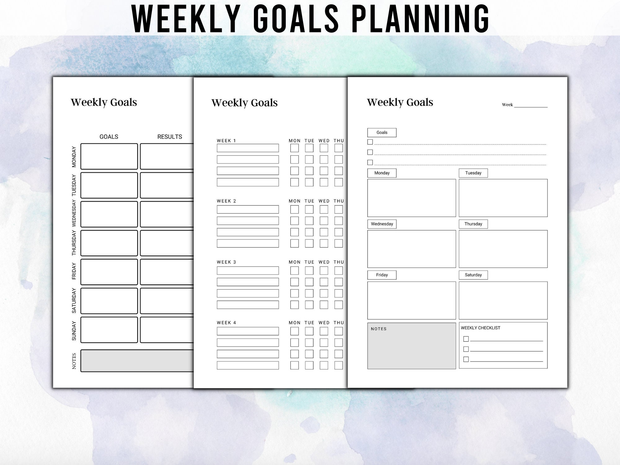 Editable Goal Planner Bundle, 2023 Goal Tracker Printable, Goal Setting ...
