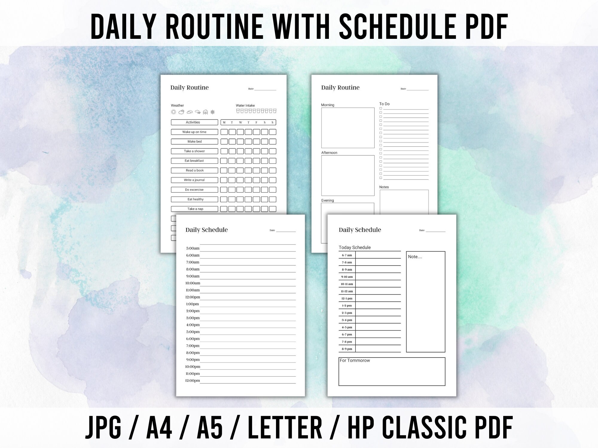 Daily Hourly Planner, Adhd Planner Adult, Daily Schedule, Daily to Do ...
