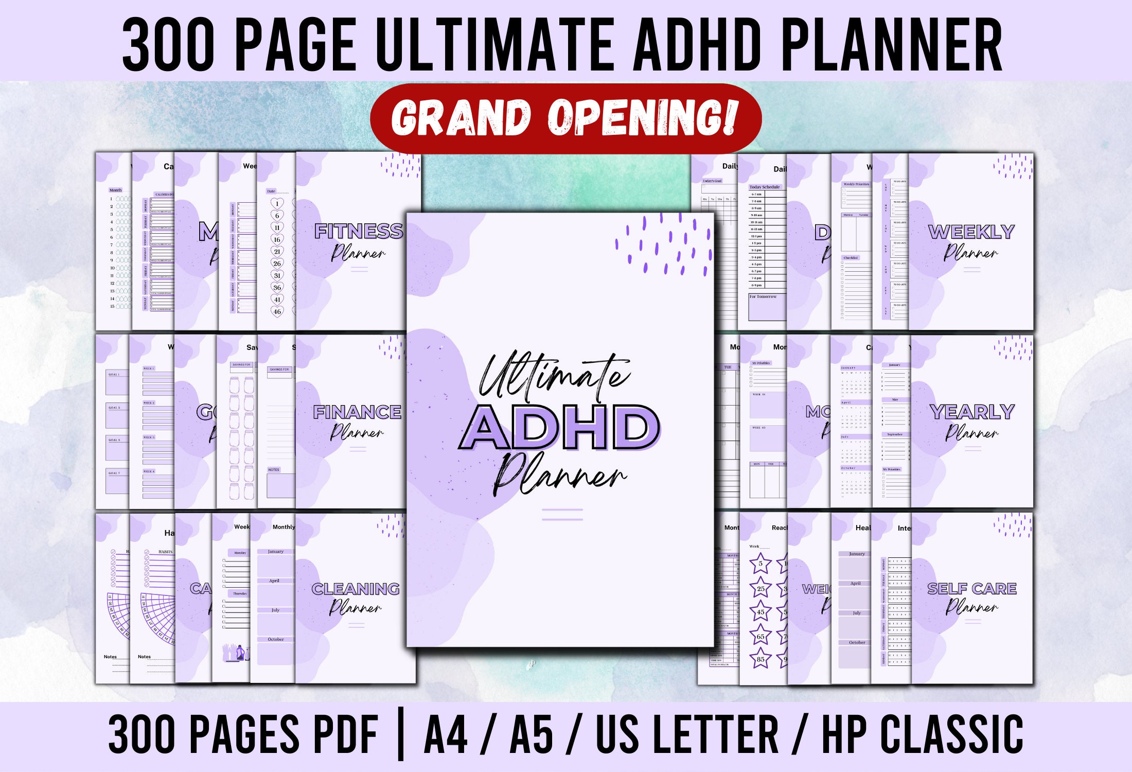 Purple ADHD Planner Adult, ADHD Adult Planner Pdf, ADHD Planner ...