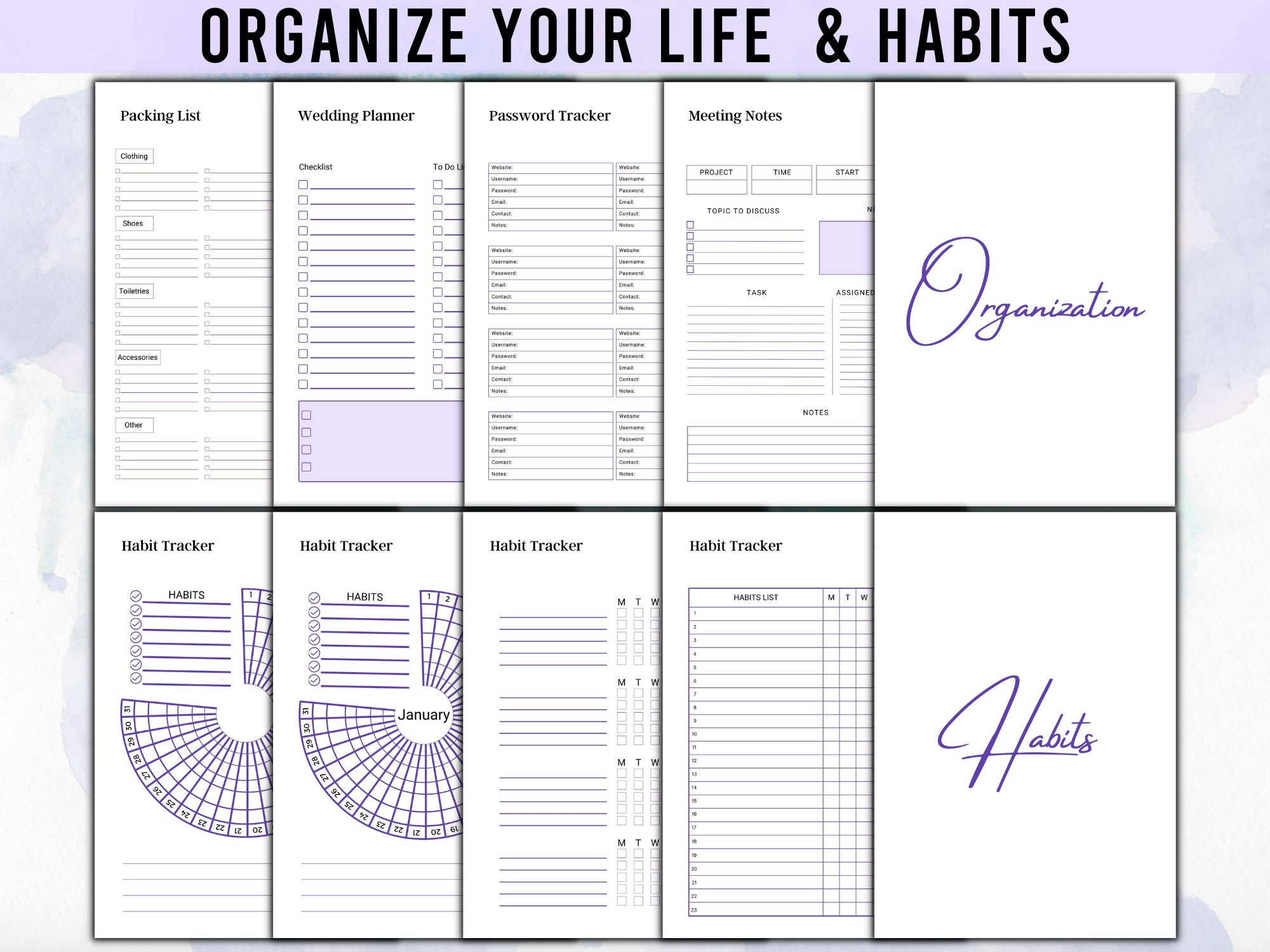 Purple ADHD Planner ADHD Planner Adult Adhd Digital Planner - Etsy