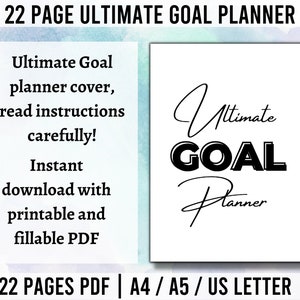 Editable Goal Planner Bundle, 2023 Goal Tracker Printable, Goal Setting ...