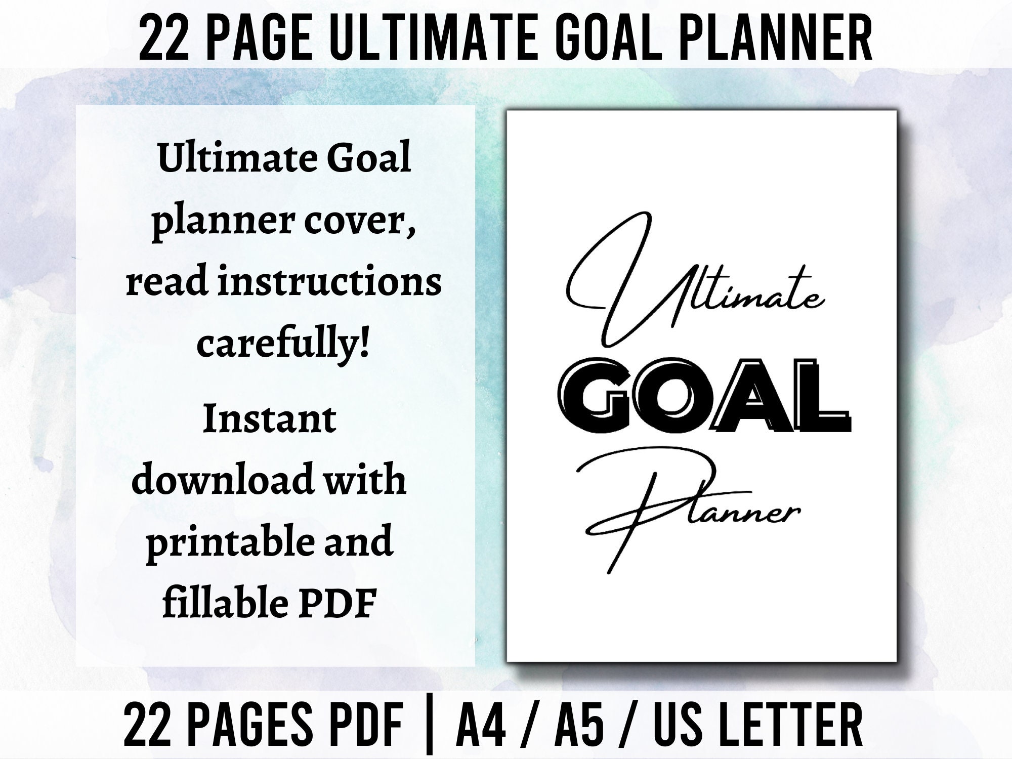 Editable Goal Planner Bundle, 2023 Goal Tracker Printable, Goal Setting ...