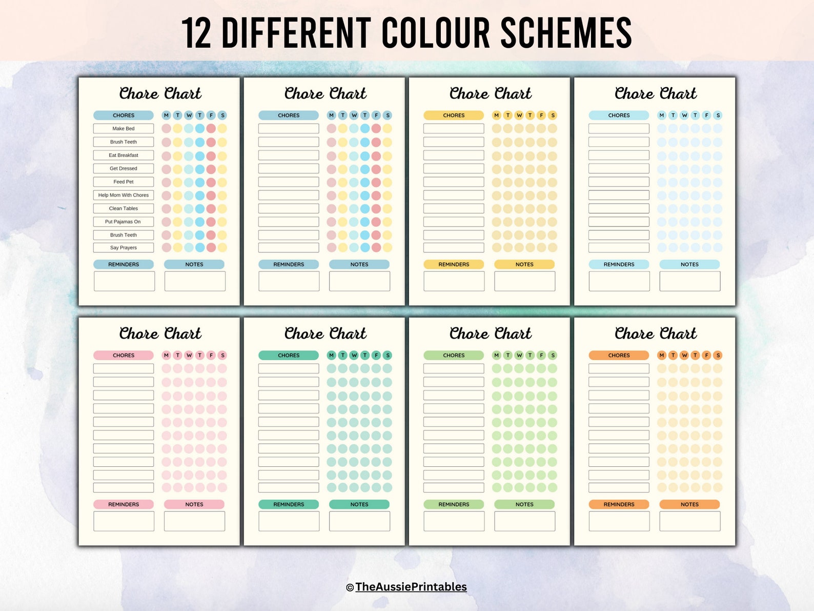Editable Adult Chore Chart, Family Chore Chart, Weekly Chore Chart for ...