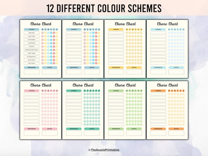 Editable Adult Chore Chart, Family Chore Chart, Weekly Chore Chart for ...