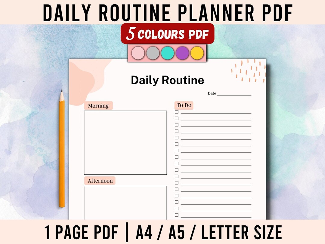 Daily Routine Planner Morning Routine Daily Checklist Daily - Etsy
