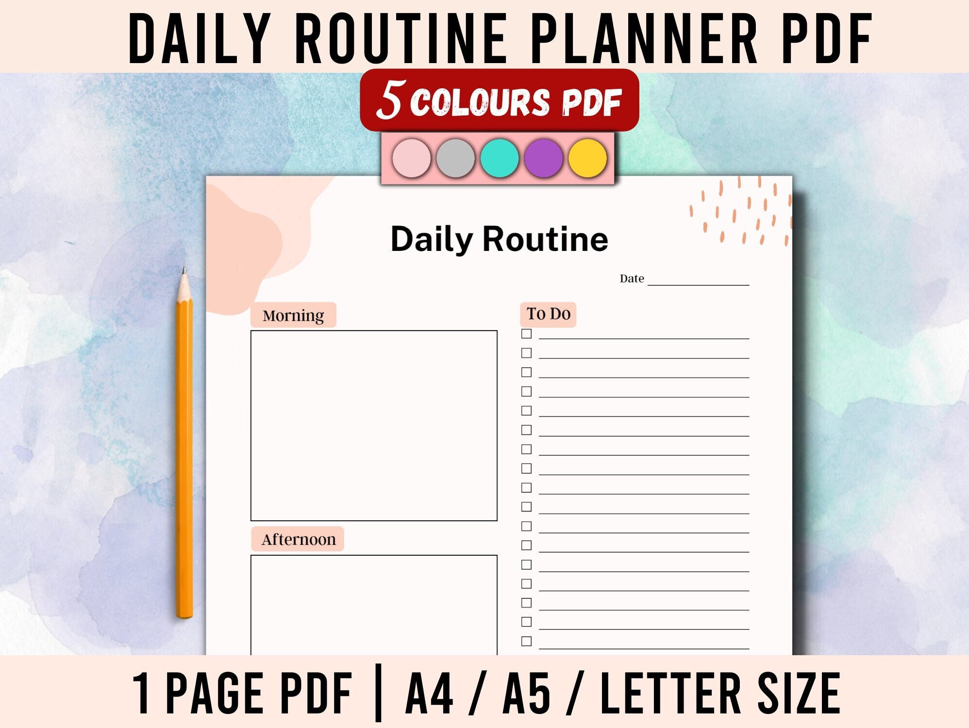 Daily Routine Planner Morning Routine Daily Checklist Daily - Etsy