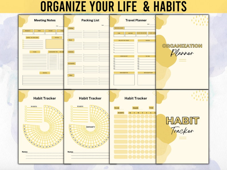 Yellow ADHD Planner Printable, ADHD Planner Adult, Adhd Digital Planner ...