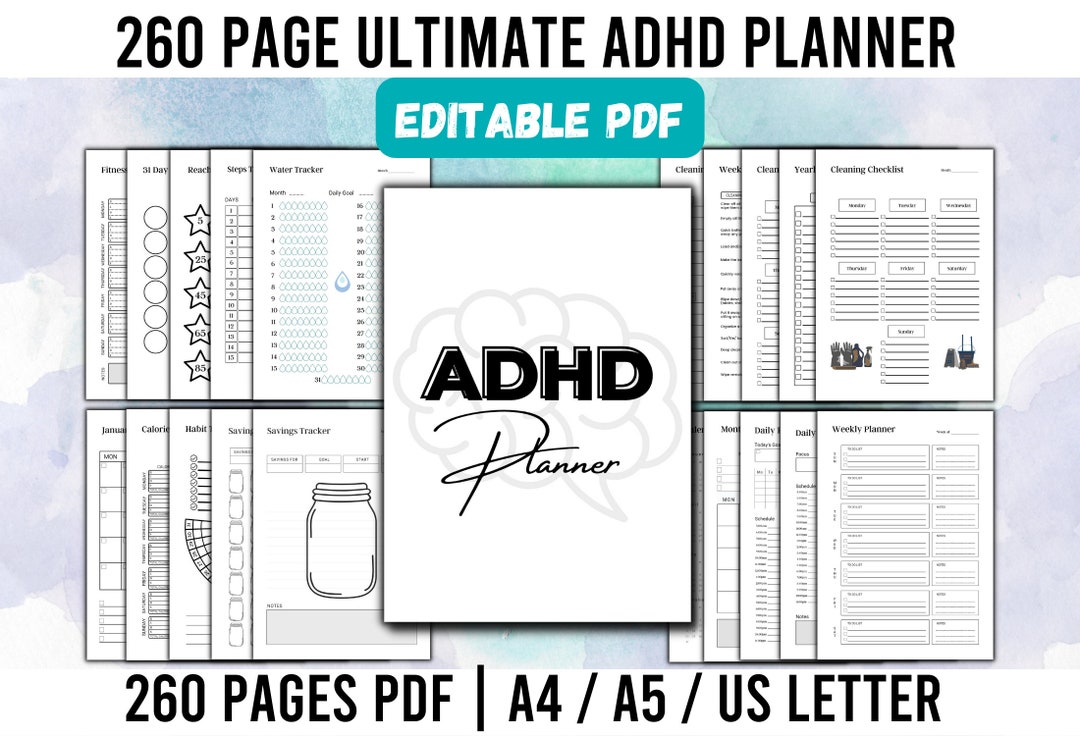 Editable ADHD Planner ADHD Planner Adult ADHD Daily Planner - Etsy