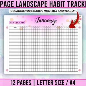 Pink Habit Tracker Printable, Daily and Monthly Habit Tracker Calendar ...
