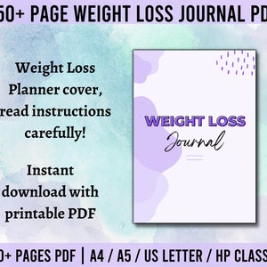 Purple Weight Loss Journal, Weight Loss Tracker Pdf, Weight Loss ...