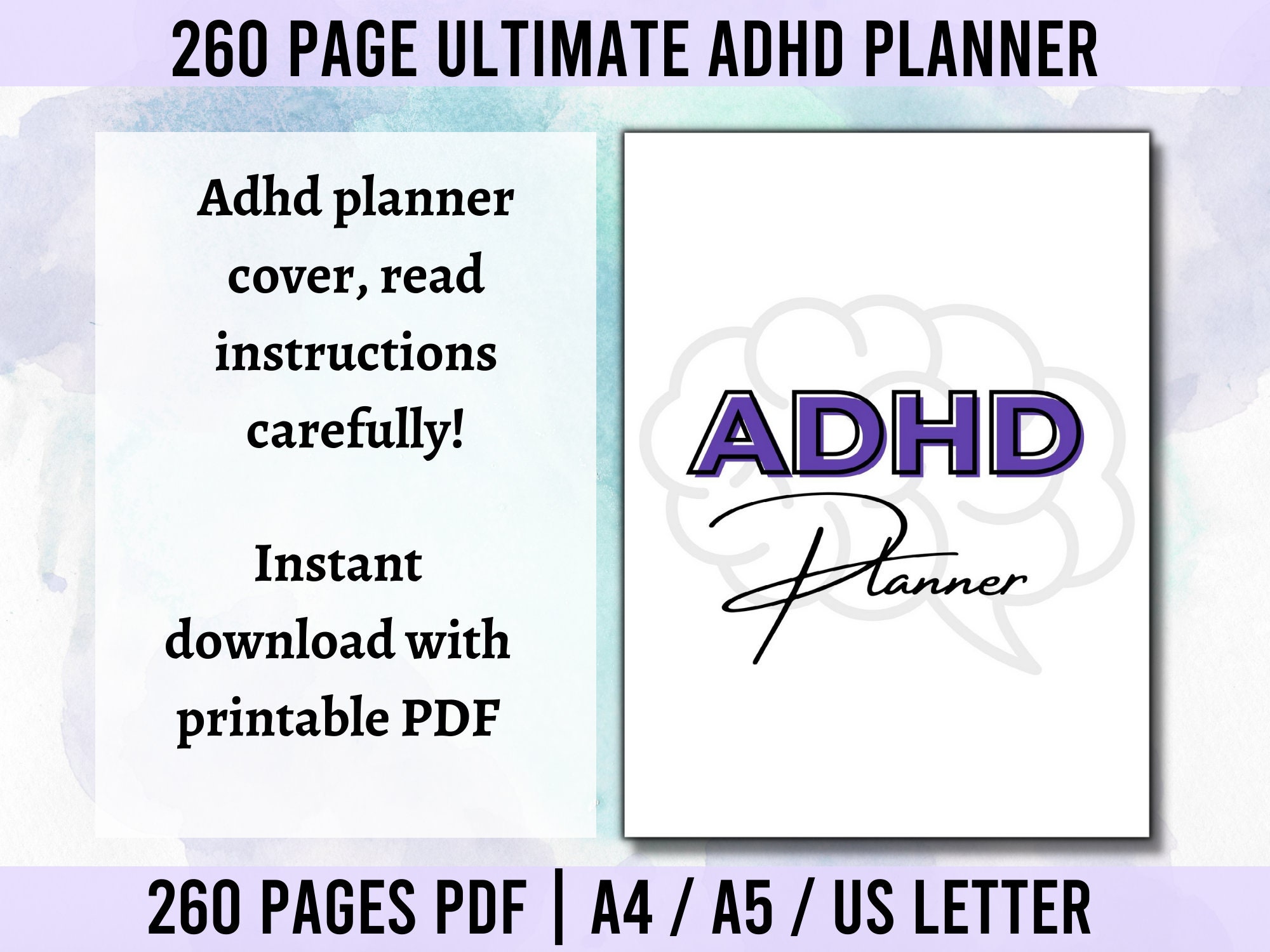 Purple ADHD Planner ADHD Planner Adult Adhd Digital Planner - Etsy
