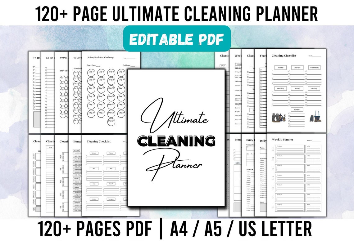 Editable Cleaning Schedule Editable Cleaning Checklist - Etsy
