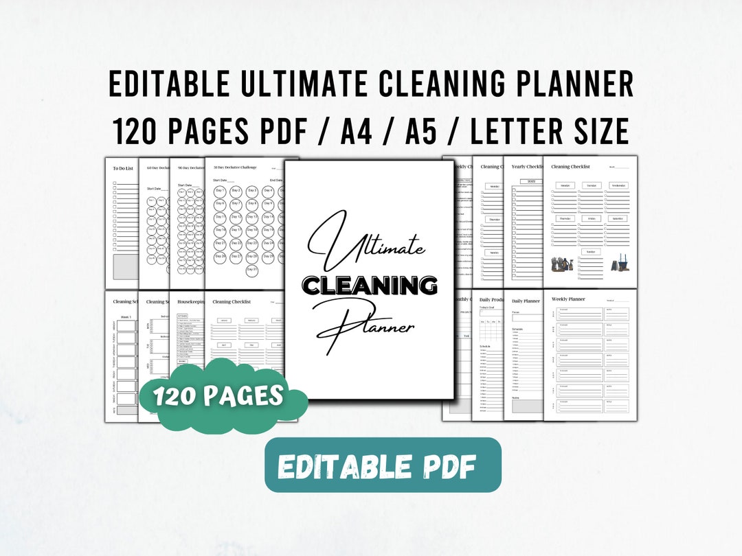 Editable Cleaning Schedule, Editable Cleaning Checklist, Family Chore ...