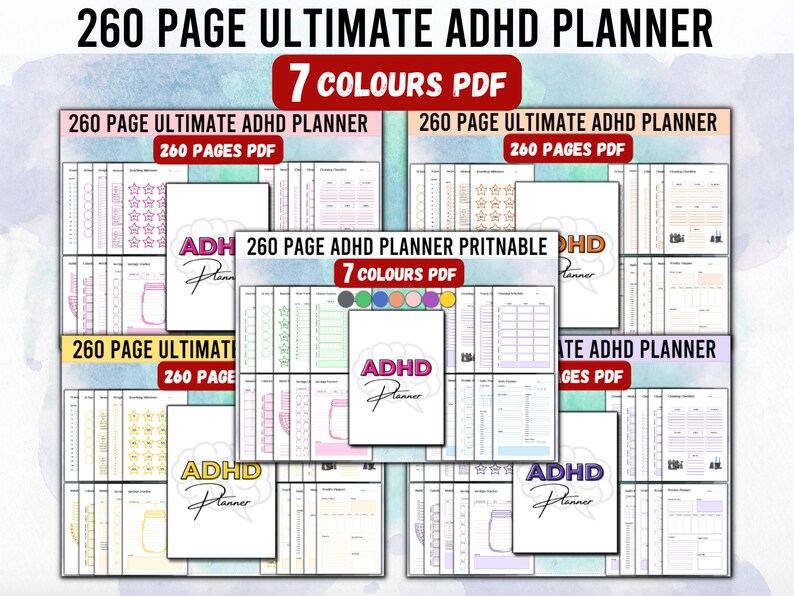 Ultimate ADHD Planner Bundles, Digital Planner Bundles Pdf, Daily ...