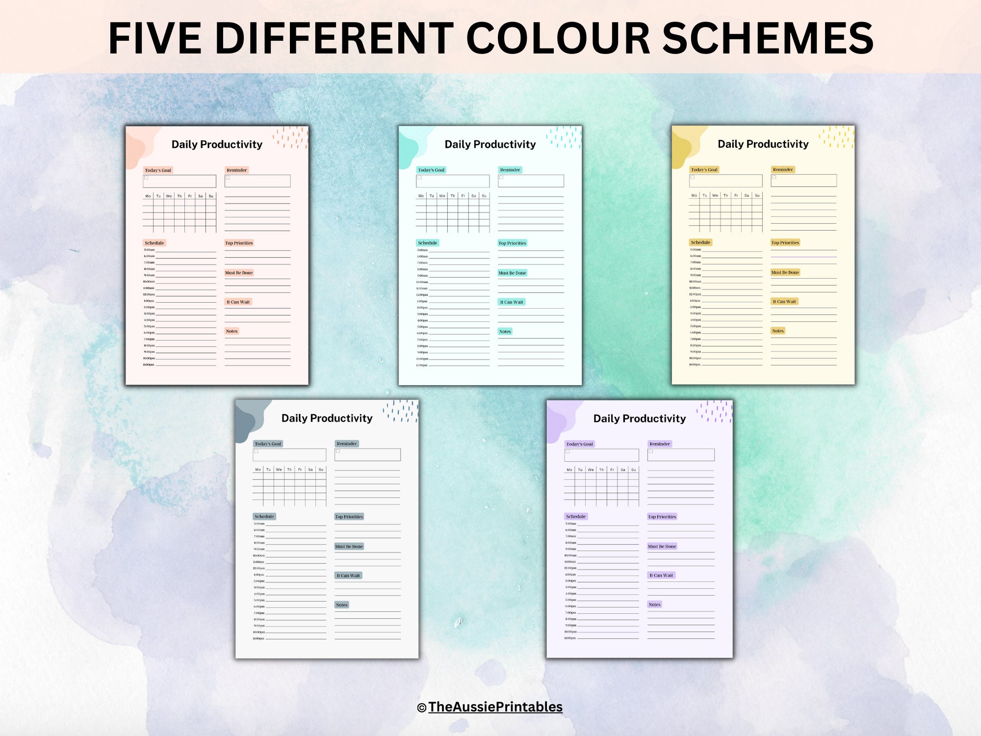 Daily Productivity Planner Daily Checklist Pdf to Do List - Etsy