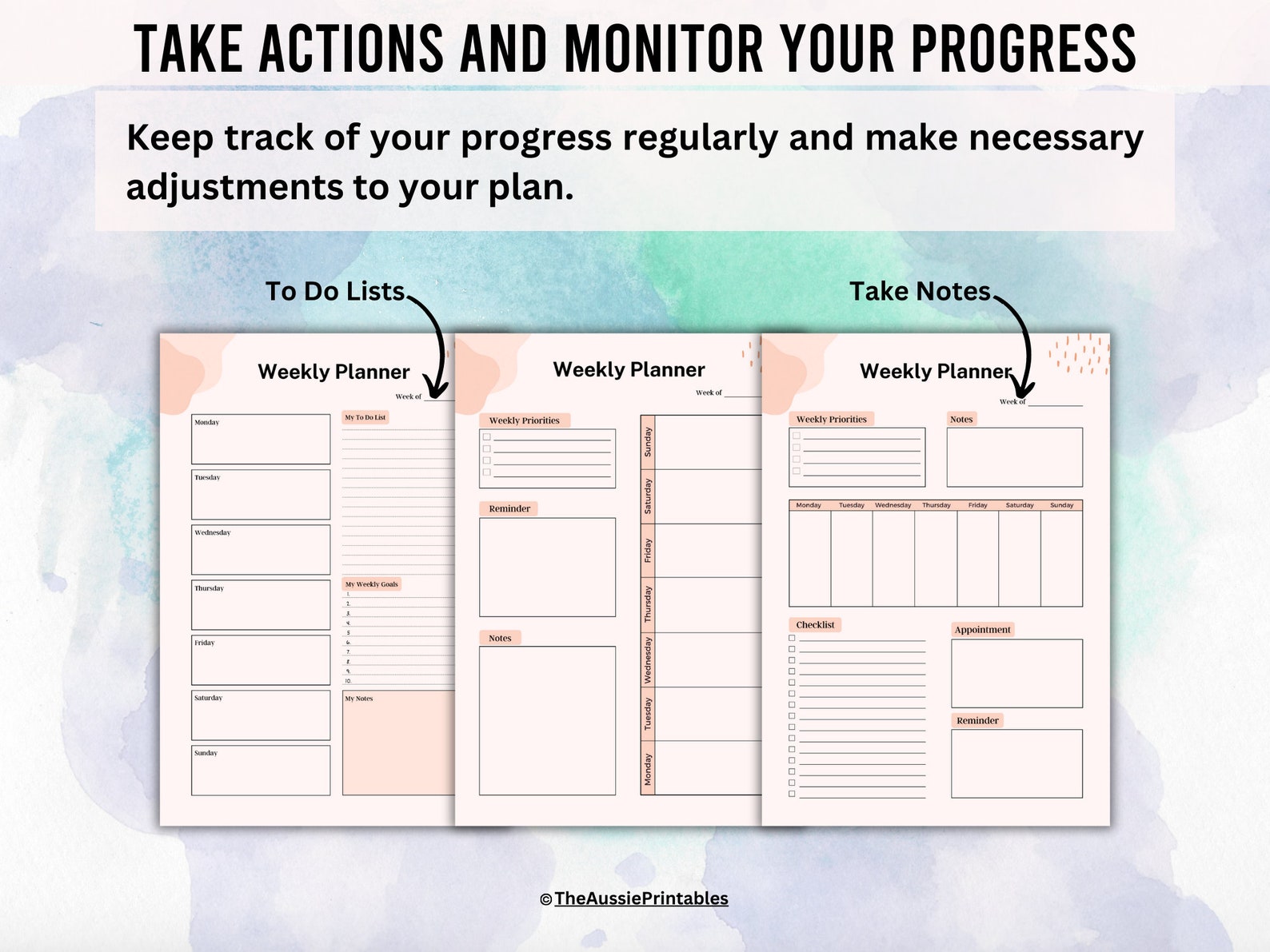 Weekly Planner Printable Pdf, Daily Checklist Pdf, Daily Routine ...
