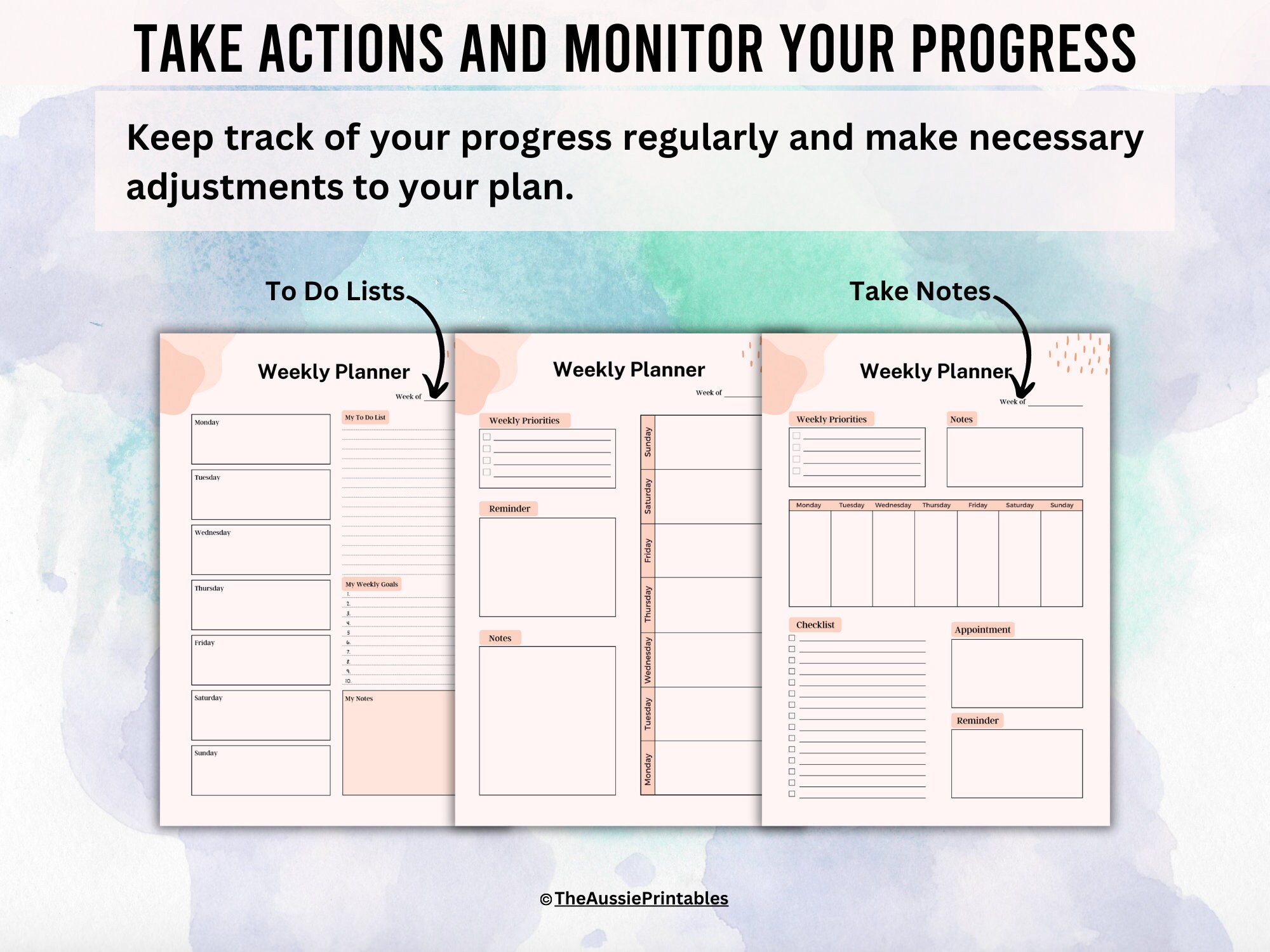 Weekly Planner Printable Pdf, Daily Checklist Pdf, Daily Routine ...