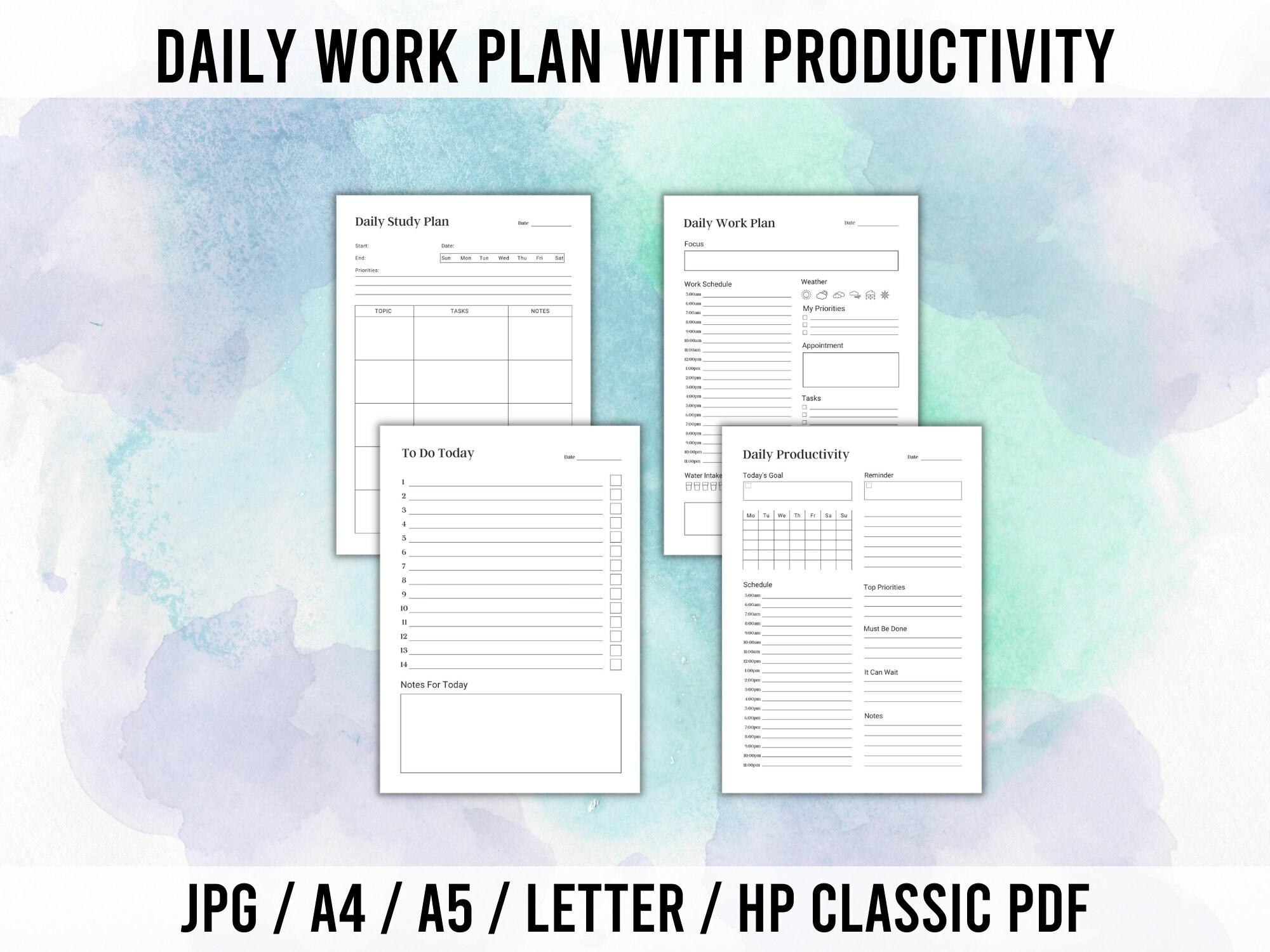 Daily Hourly Planner, Adhd Planner Adult, Daily Schedule, Daily to Do ...