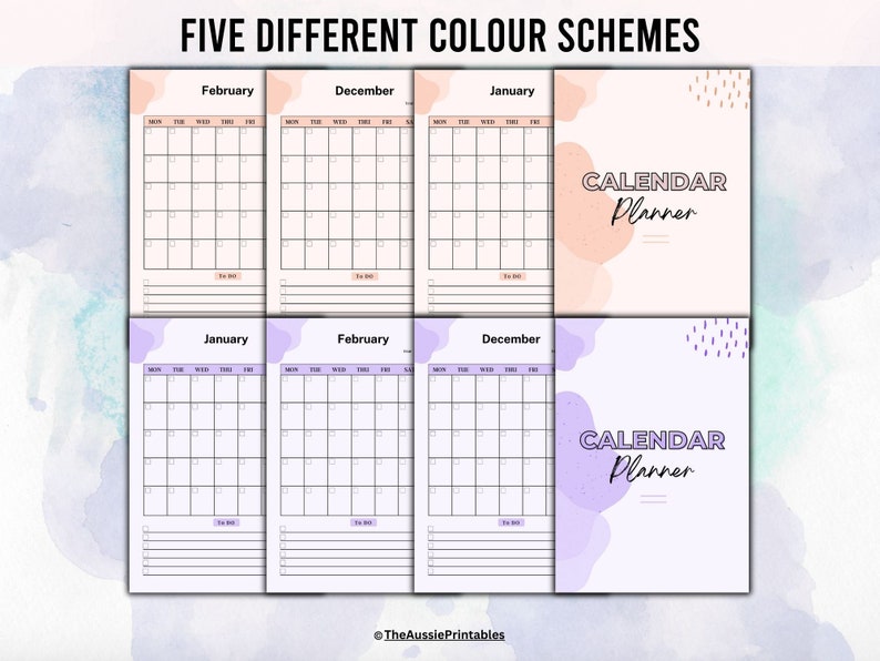 Undated Monthly Calendar Bundle Remarkable 2 Planner - Etsy