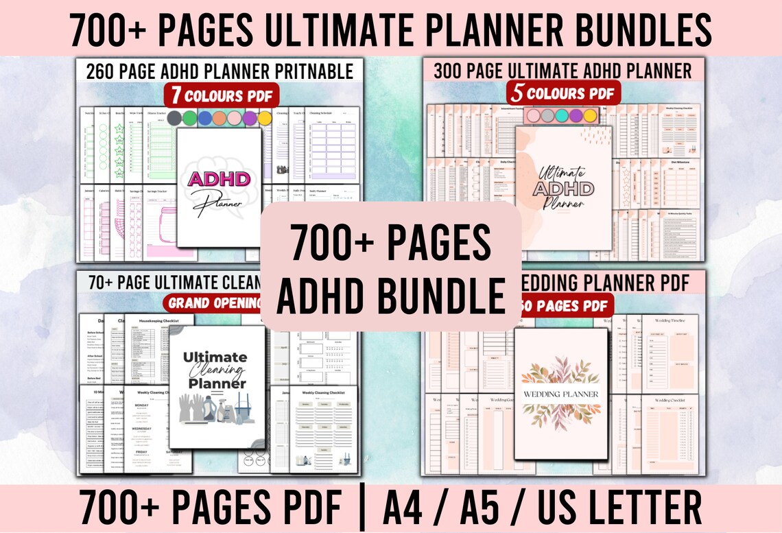 Ultimate ADHD Planner Bundles Digital Planner Bundles Pdf - Etsy