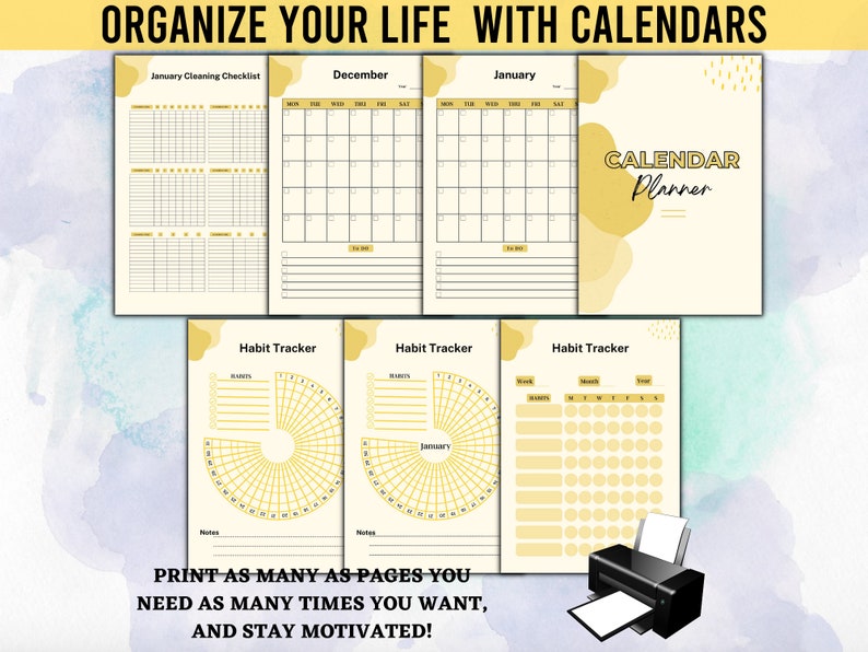 Yellow ADHD Planner Printable, ADHD Planner Adult, Adhd Digital Planner ...