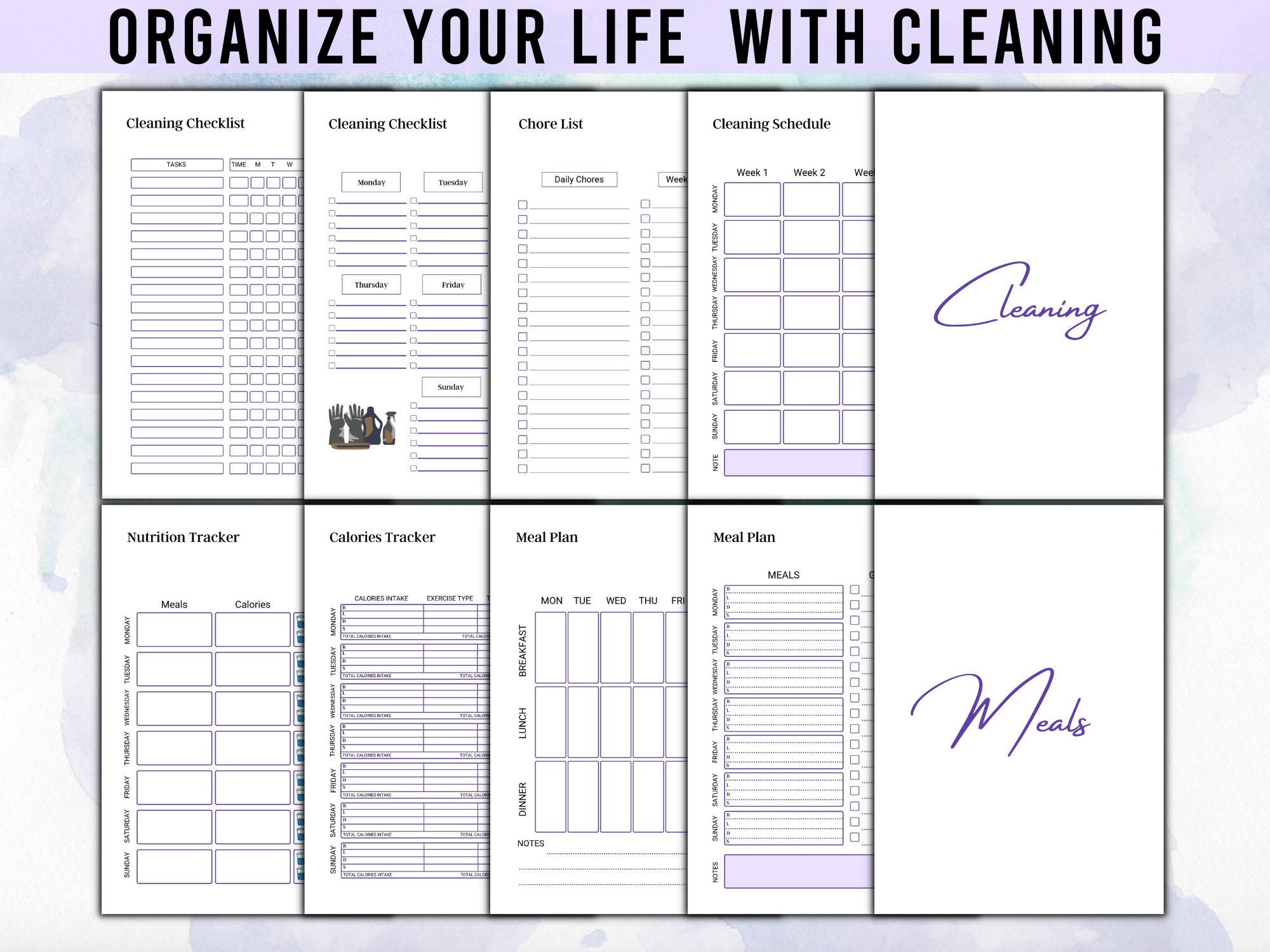 Purple ADHD Planner ADHD Planner Adult Adhd Digital Planner - Etsy