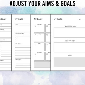 Editable Goal Planner Bundle, 2023 Goal Tracker Printable, Goal Setting ...