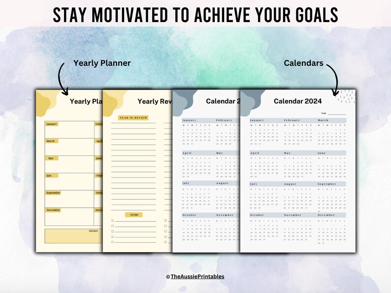 Yearly Planner Printable, Remarkable 2 Planner, Daily Schedule, Daily ...