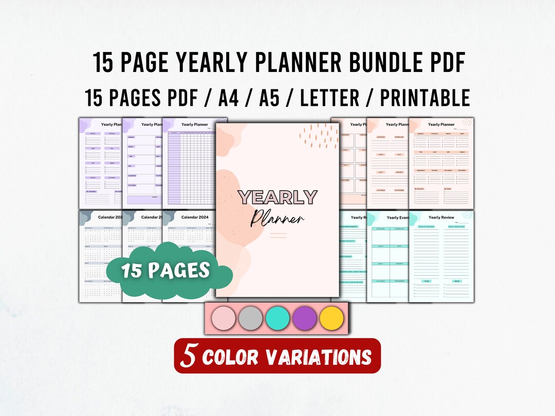 Yearly Planner Printable, Remarkable 2 Planner, Daily Schedule, Daily ...