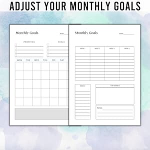 Editable Goal Planner Bundle, 2023 Goal Tracker Printable, Goal Setting ...