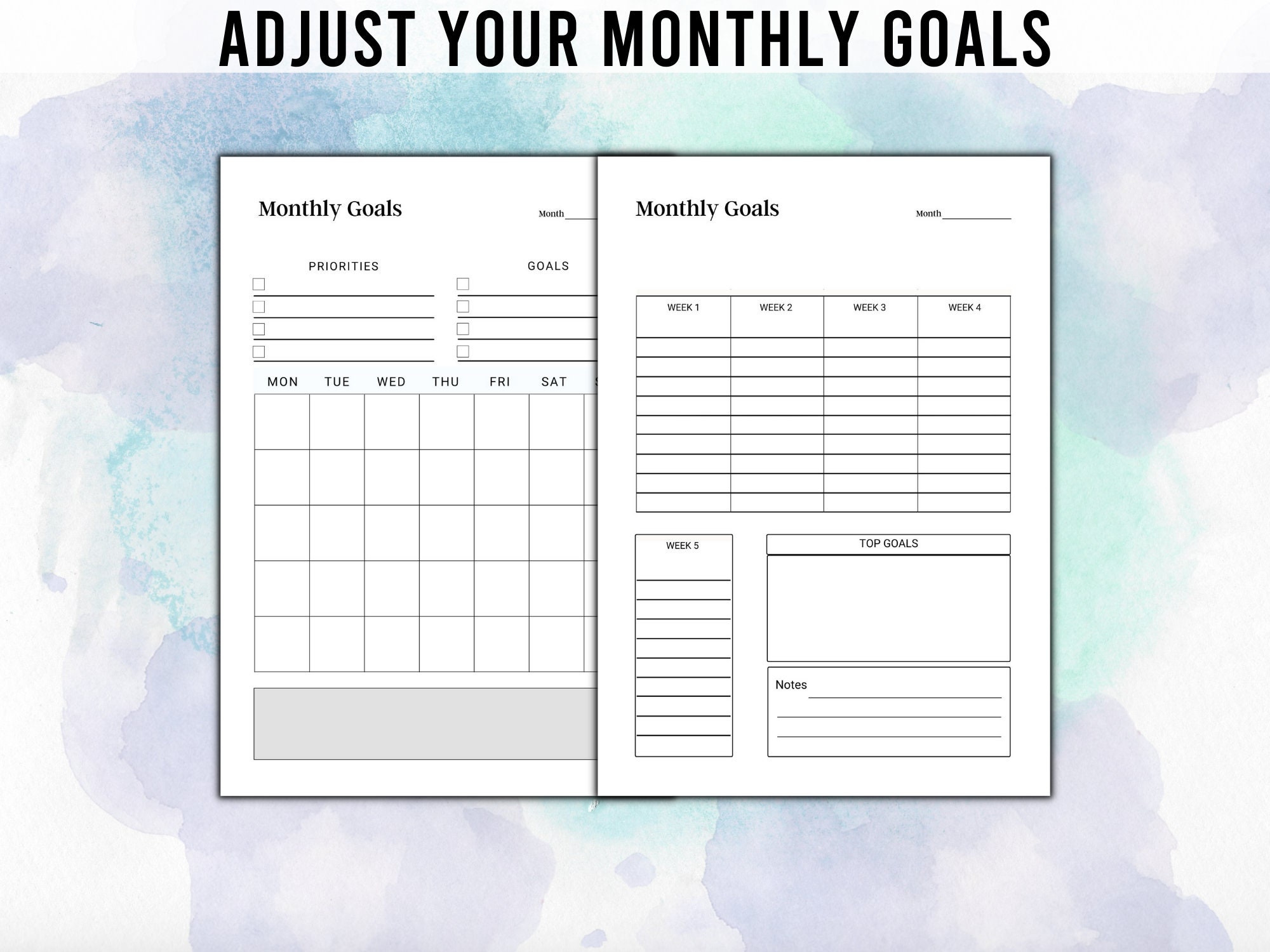 Editable Goal Planner Bundle, 2023 Goal Tracker Printable, Goal Setting ...