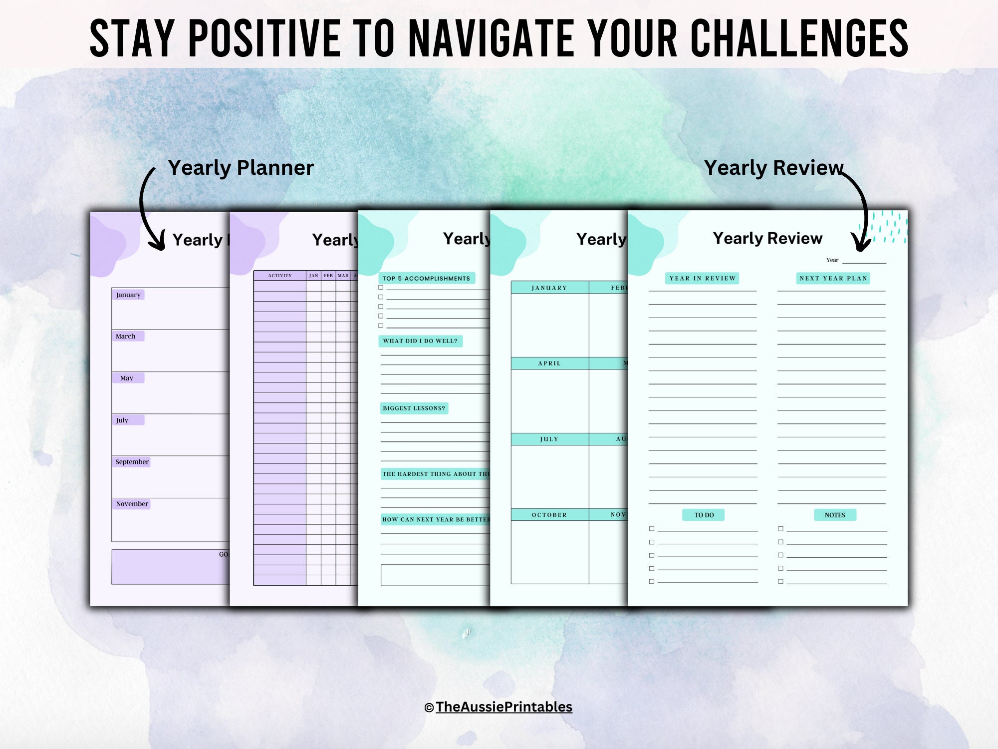 Yearly Planner Printable, Remarkable 2 Planner, Daily Schedule, Daily ...