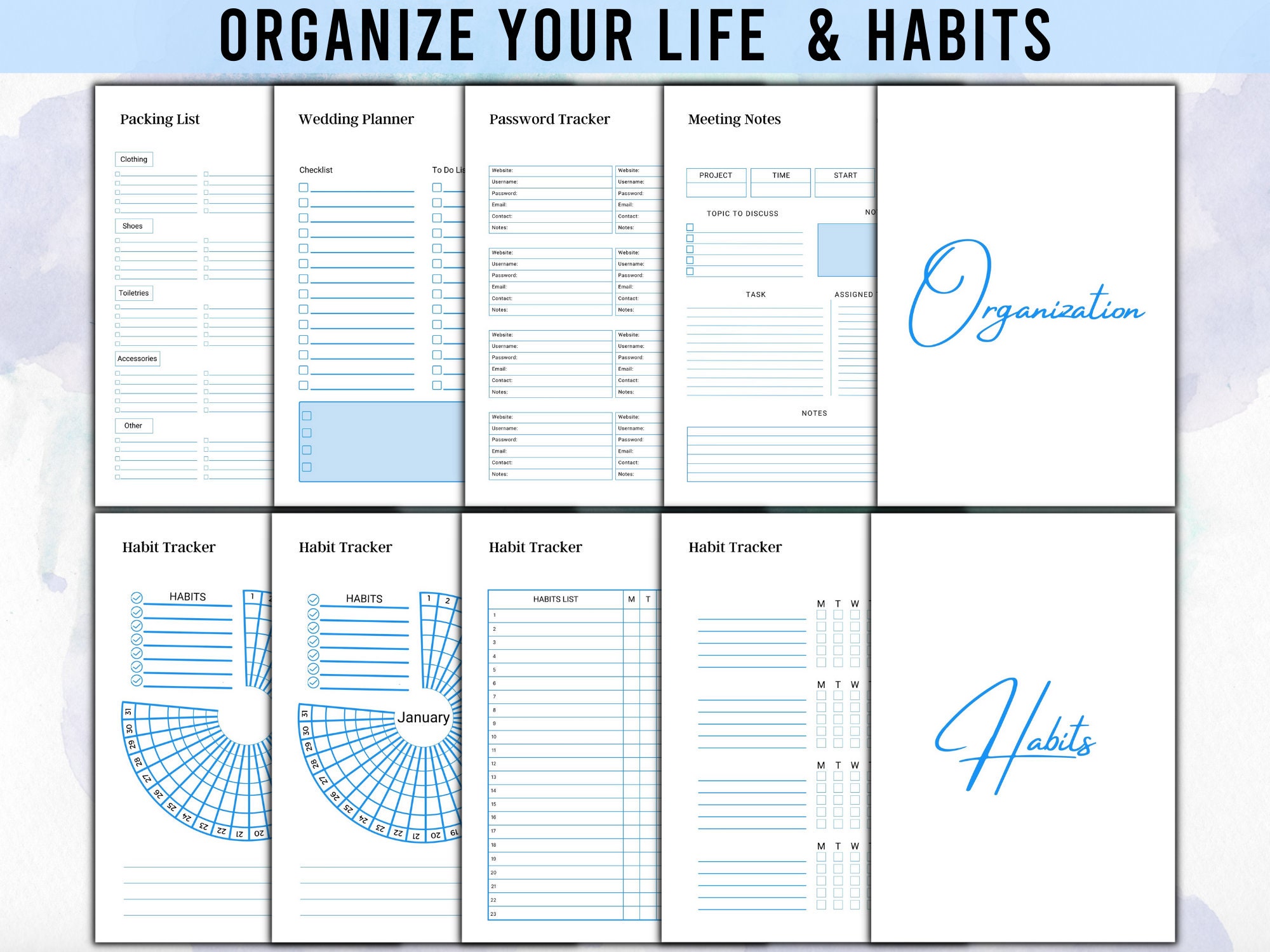 Blue ADHD Planner, ADHD Planner Adult Pdf, Adhd Digital Planner, ADHD ...