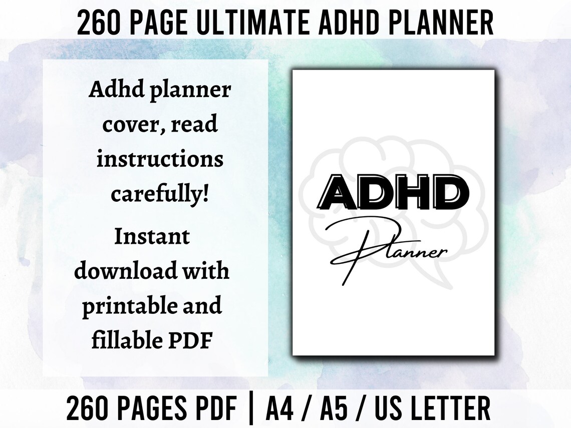 Editable ADHD Planner ADHD Planner Adult ADHD Daily Planner - Etsy