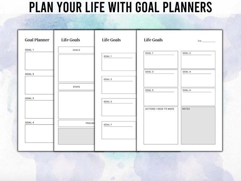 Editable Goal Planner Bundle, 2023 Goal Tracker Printable, Goal Setting ...