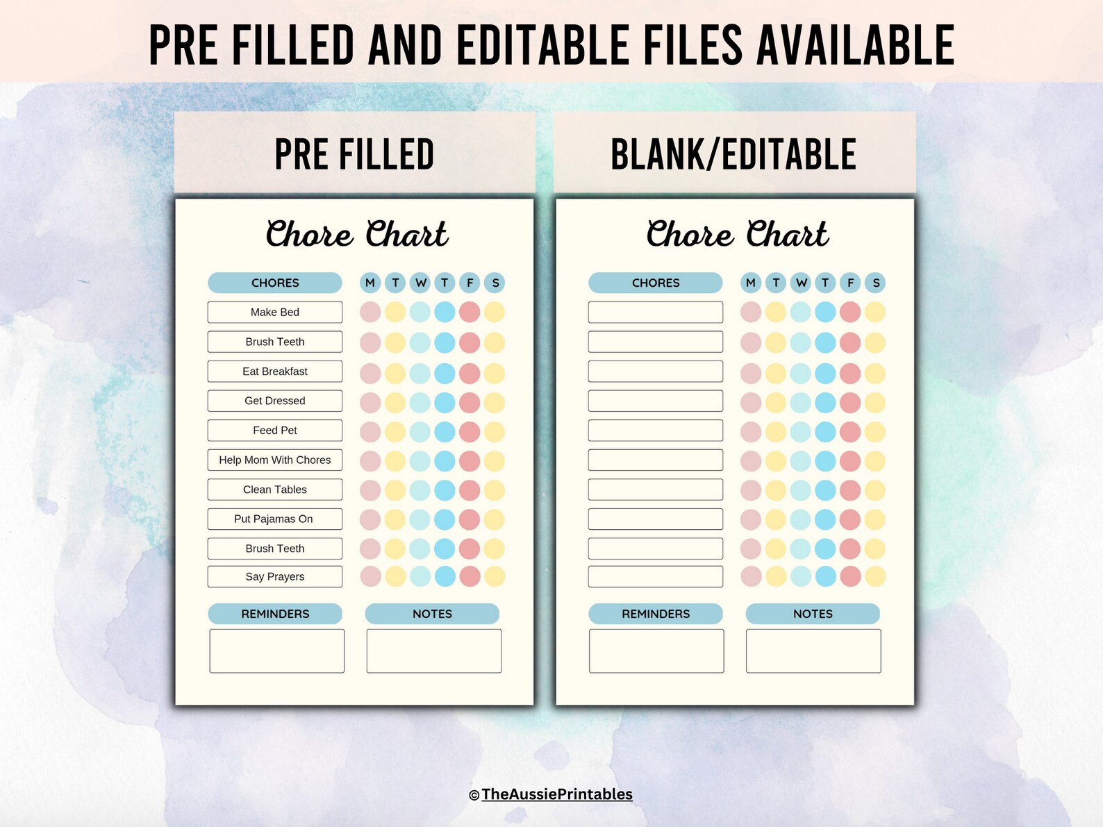 Editable Adult Chore Chart, Family Chore Chart, Weekly Chore Chart for ...