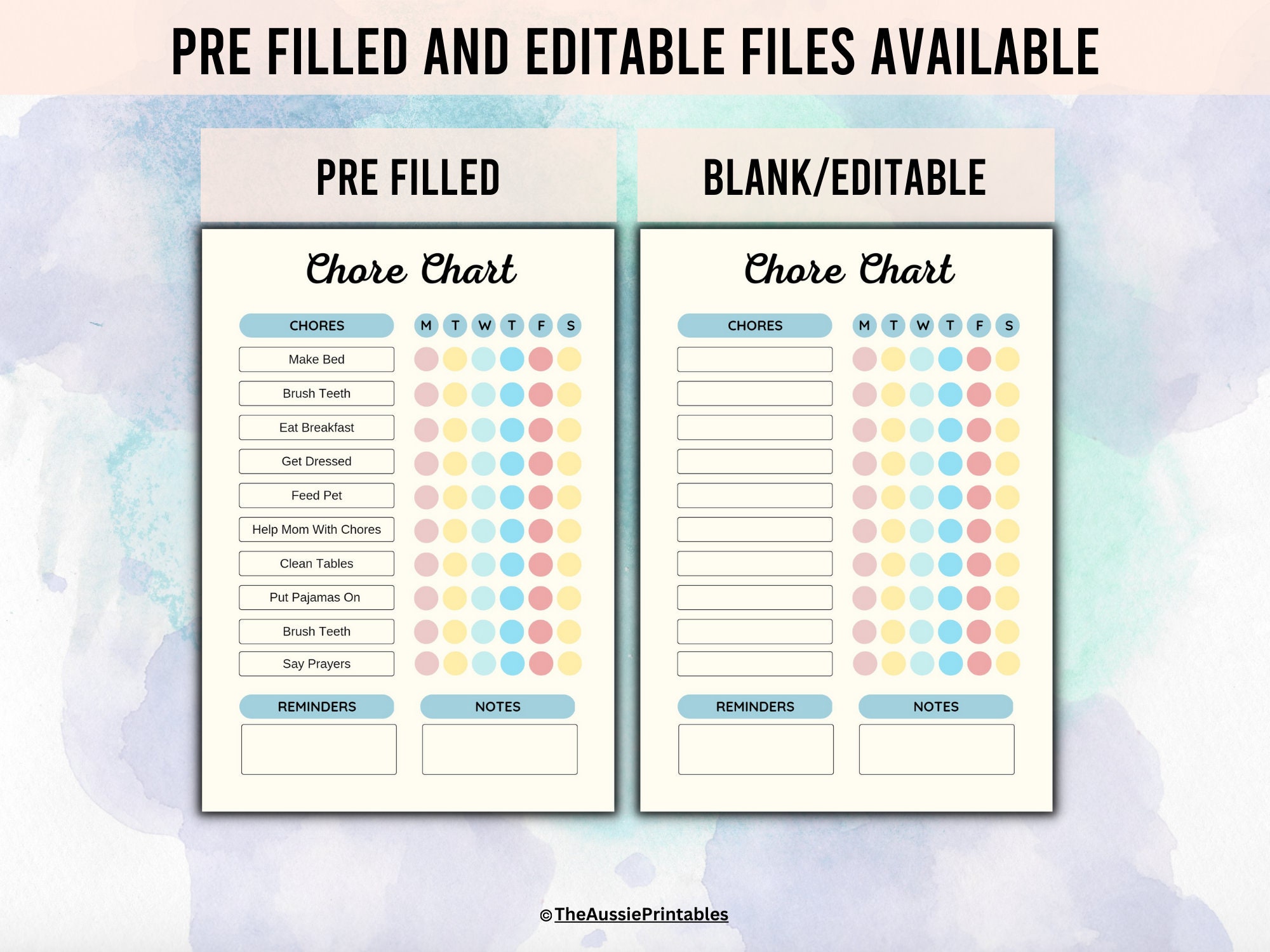 Editable Adult Chore Chart, Family Chore Chart, Weekly Chore Chart for ...
