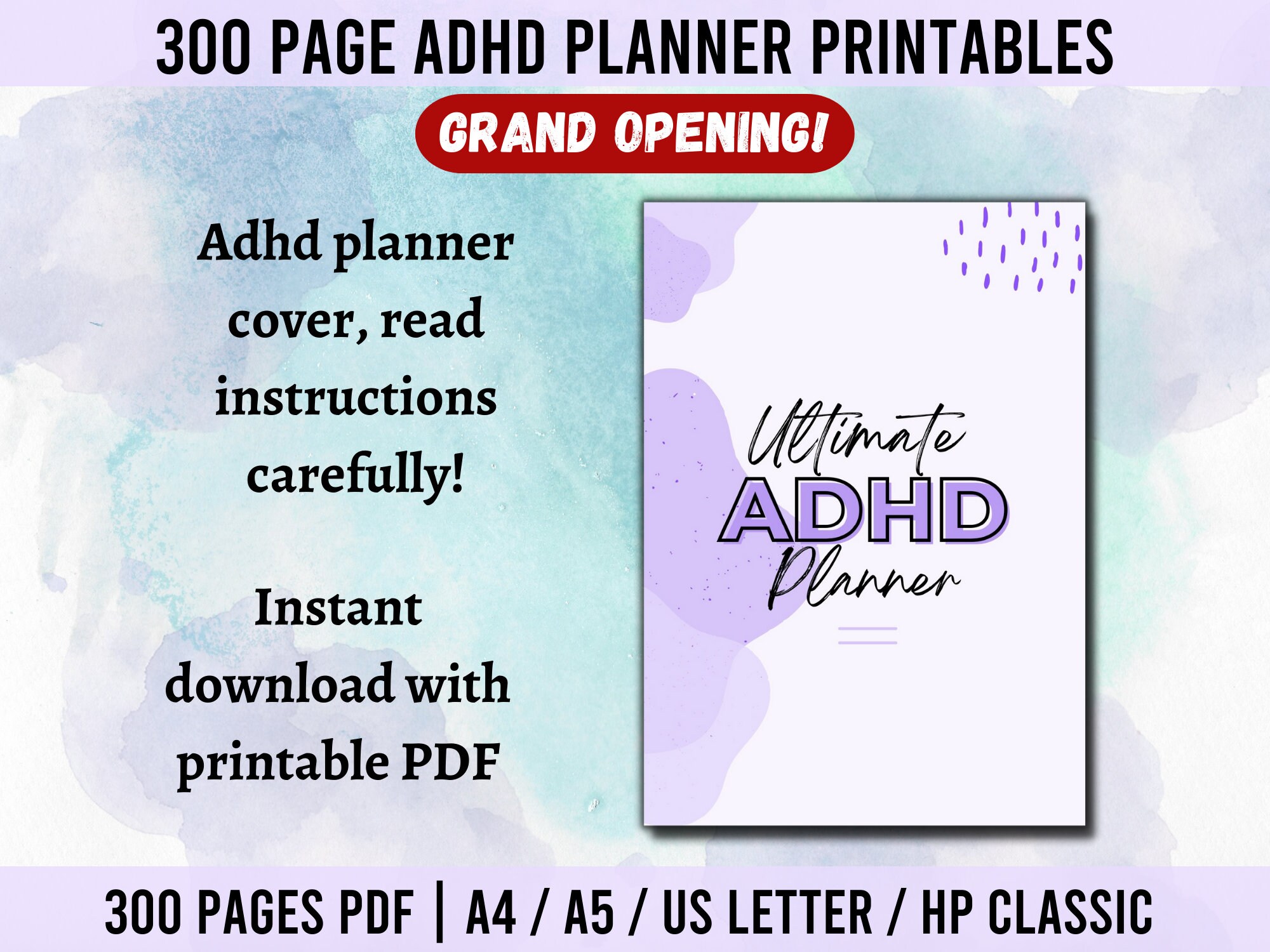 Purple ADHD Planner Adult ADHD Adult Planner Pdf ADHD - Etsy